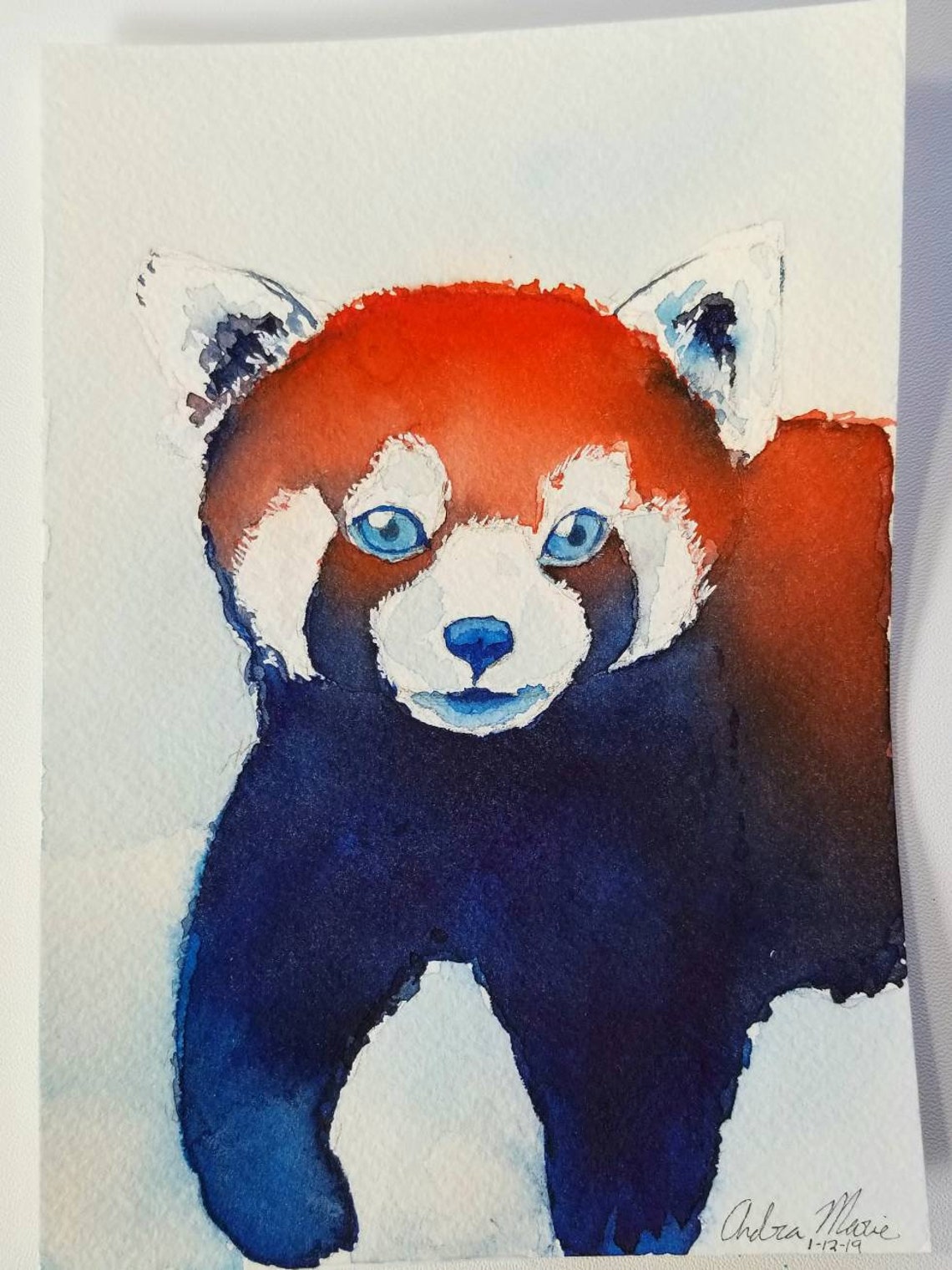 5x7 Original Red Panda Watercolor Painting | Etsy