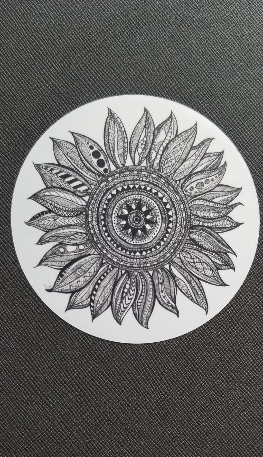 Zentangle Sunflower Sticker - Etsy