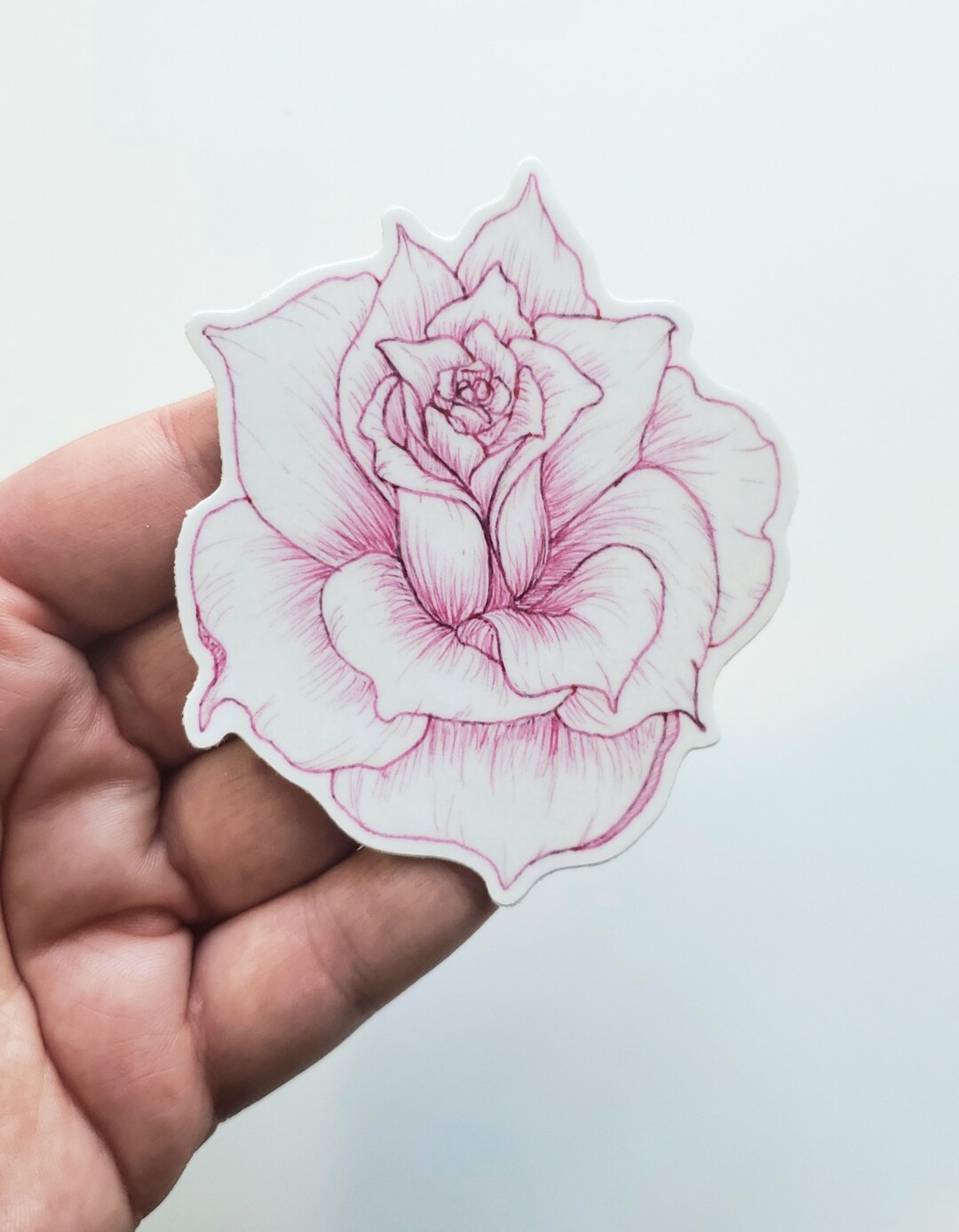 Pink Rose Water Bottle Sticker Decal - Etsy