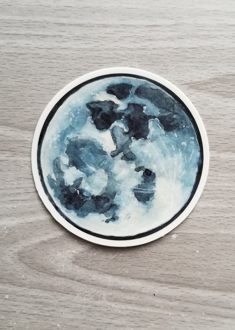Full Moon Vinyl Sticker - Etsy
