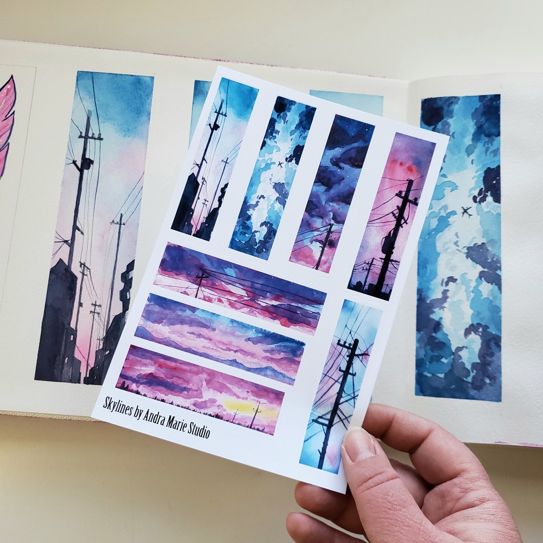 Skylines Sticker Sheet, Scrapbook, Bullet Journaling, Bujo Decorations ...