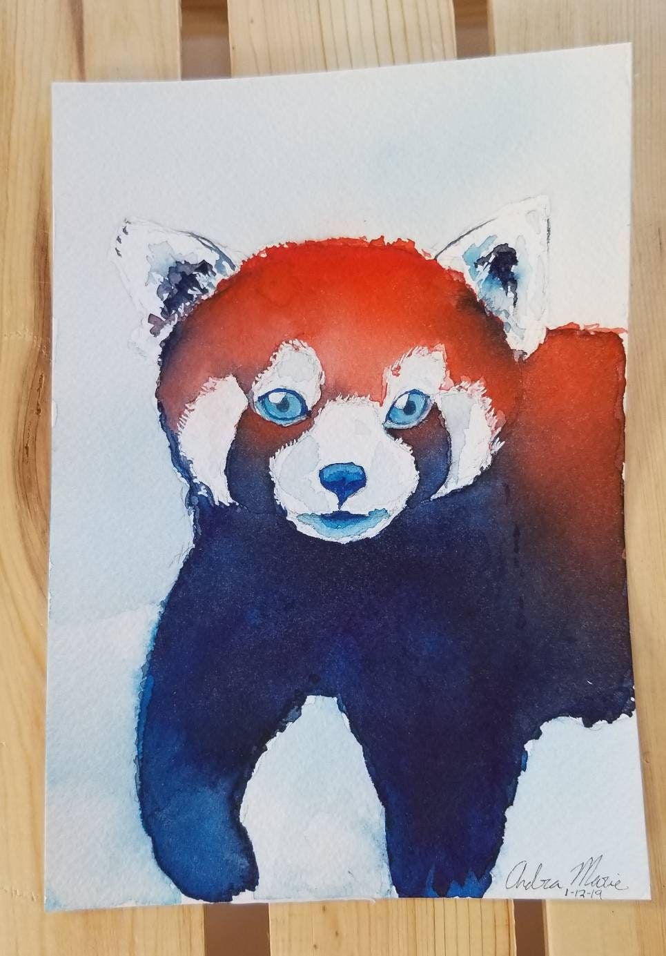 5x7 Original Red Panda Watercolor Painting | Etsy