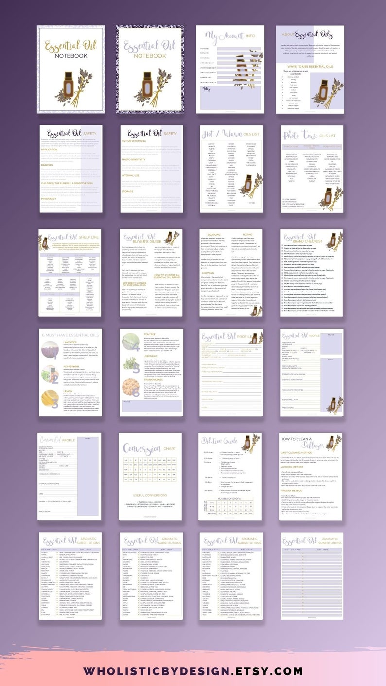 Printable Essential Oils Notebook Binder Planner | Essential Oil Recipe ...