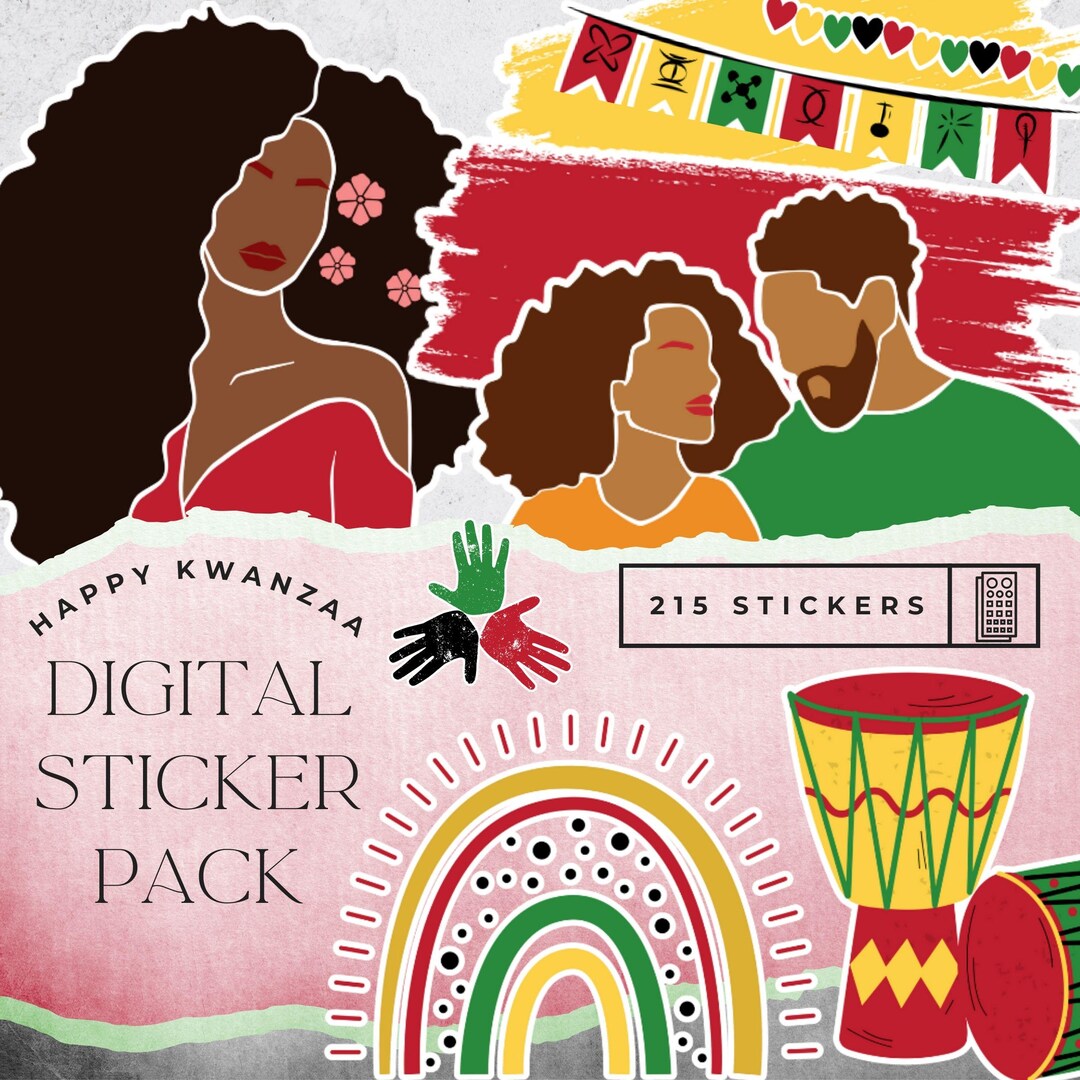 Habari Gani 215 Aesthetic Kwanzaa Digital Sticker Pack Kwanzaa Themed ...