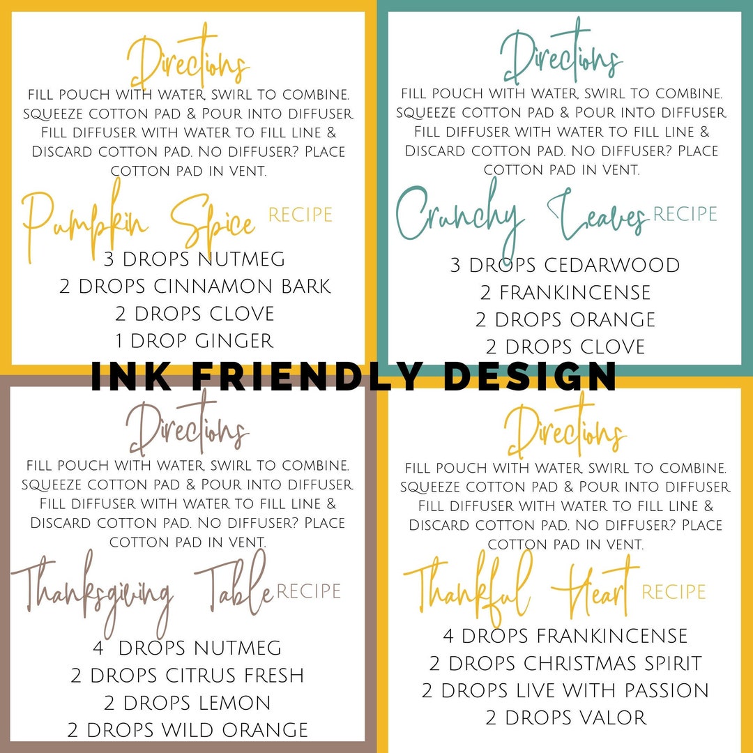 Young Living Fall Essential Oil Diffuser Teasers Set 2 - Etsy