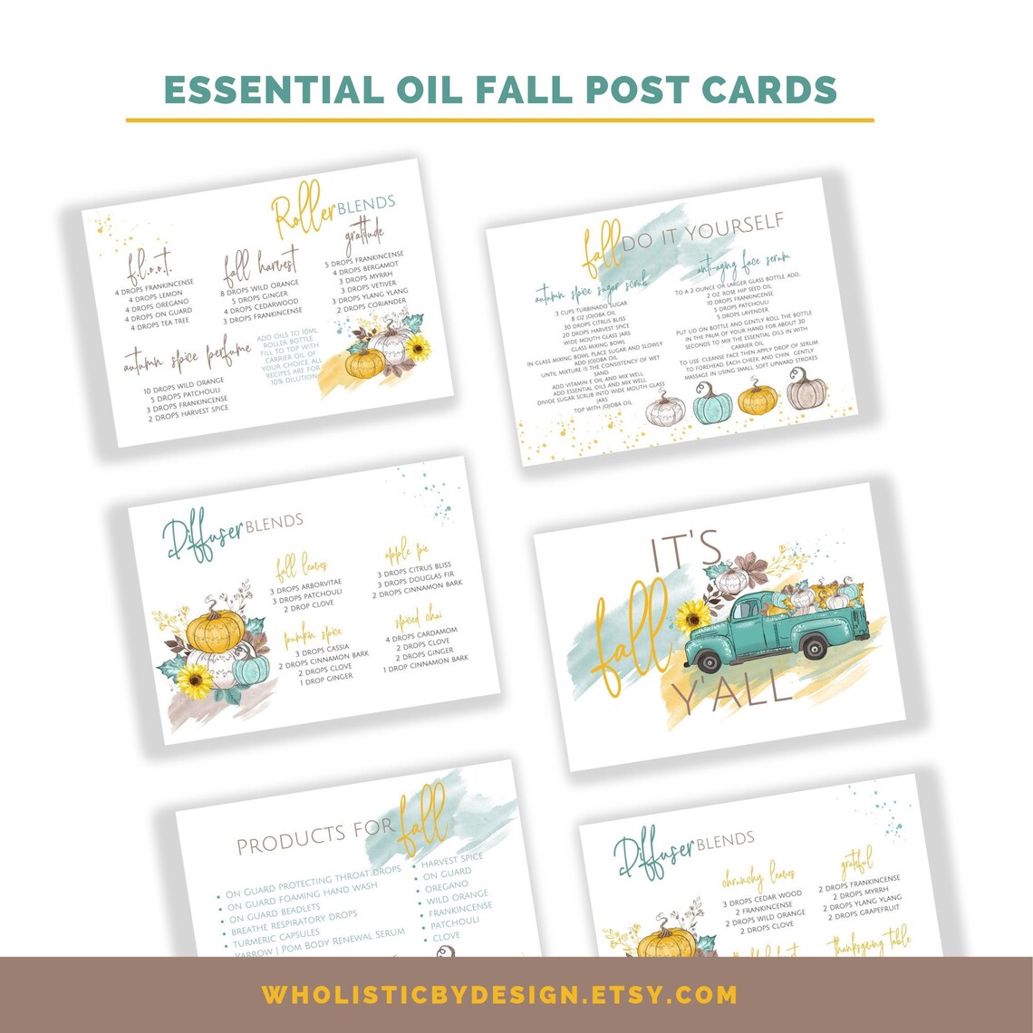 Doterra Essential Oil Fall Post Cards - Etsy
