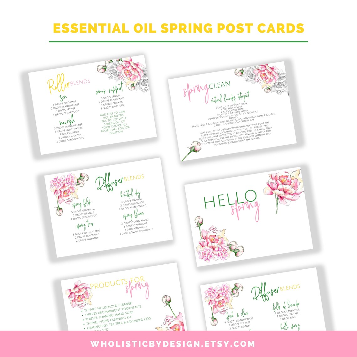 Young Living Spring Postcard Set - Etsy