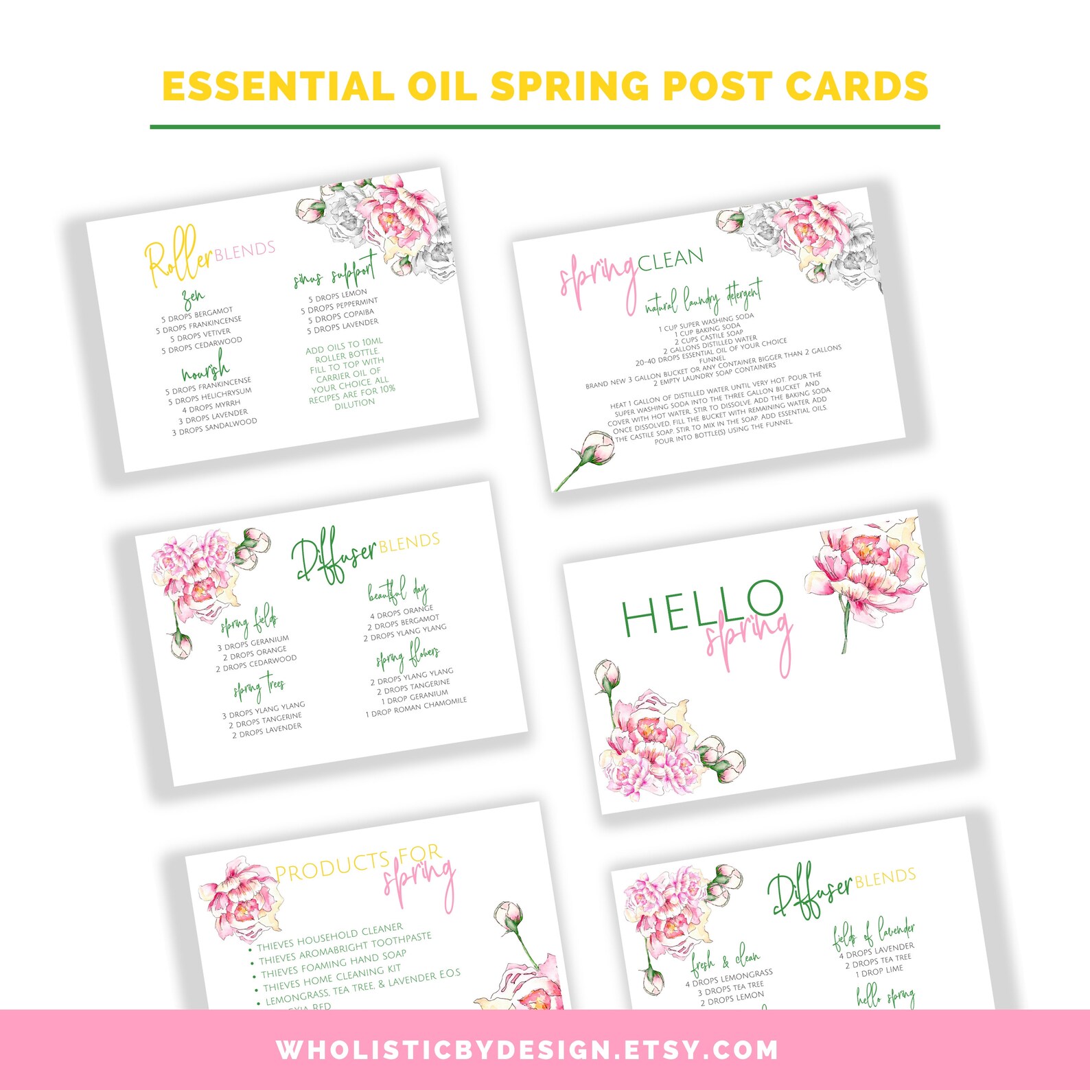 Young Living Spring Postcard Set - Etsy