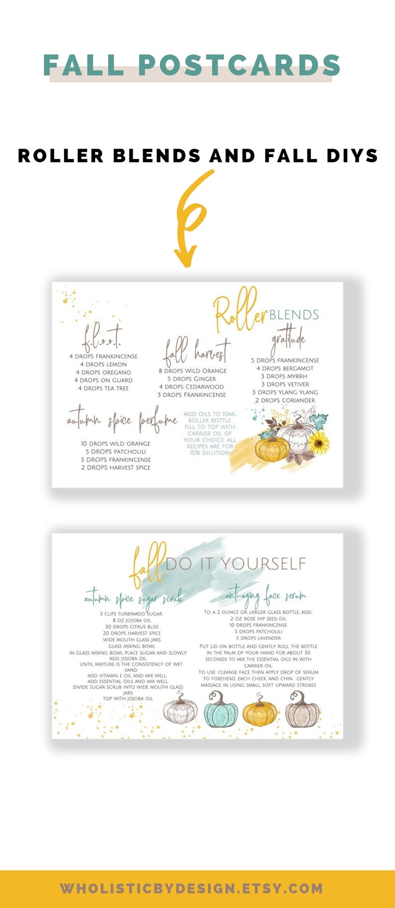 Doterra Essential Oil Fall Post Cards - Etsy