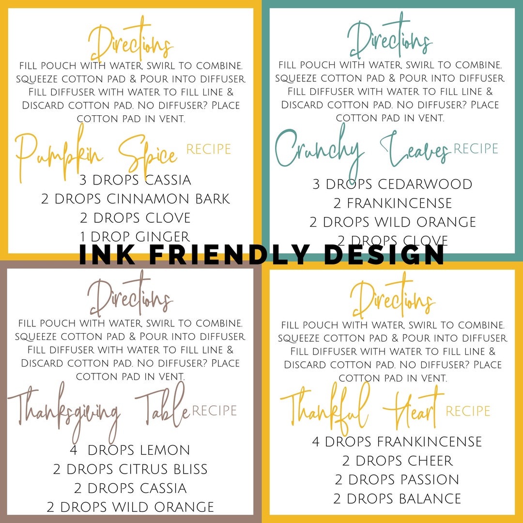 Doterra Fall Essential Oil Diffuser Teasers Set 2 - Etsy