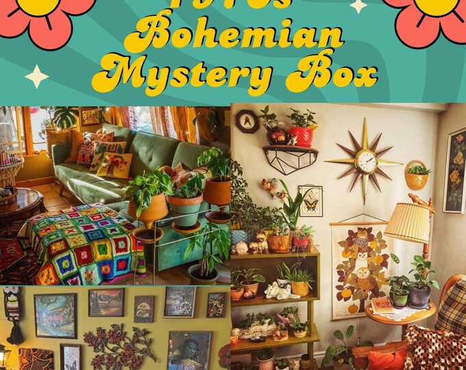 Vintage Home Decor Mystery Box Personalized Bundle, 1970s Boho Style ...