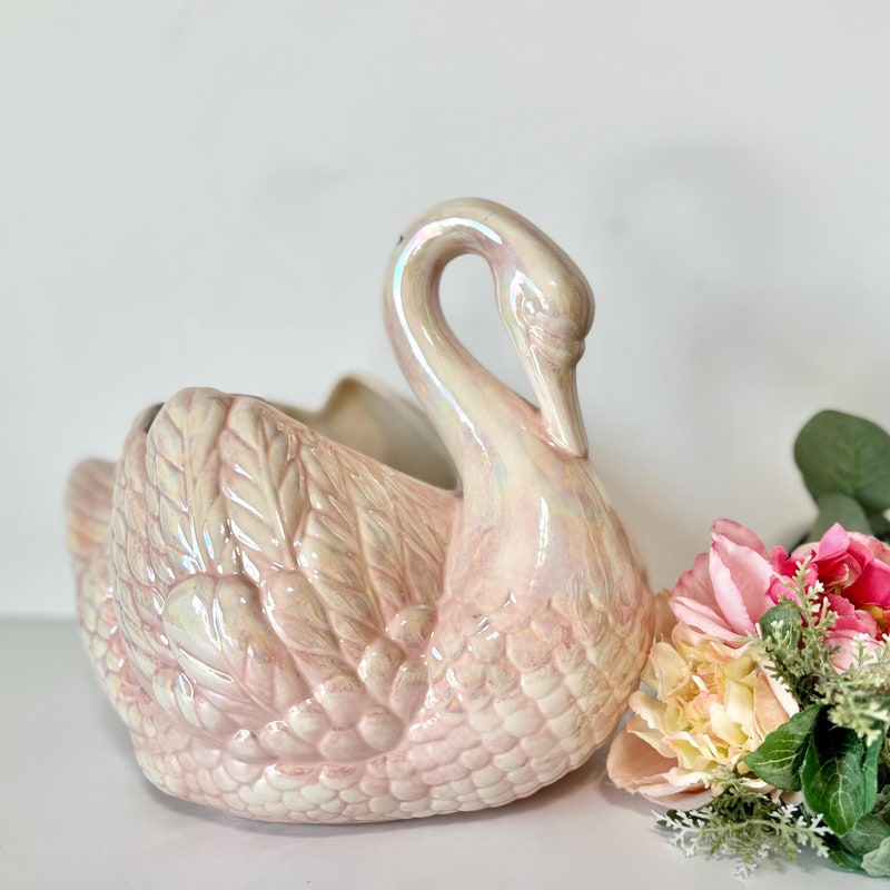 Ceramic Swan Planter - Etsy