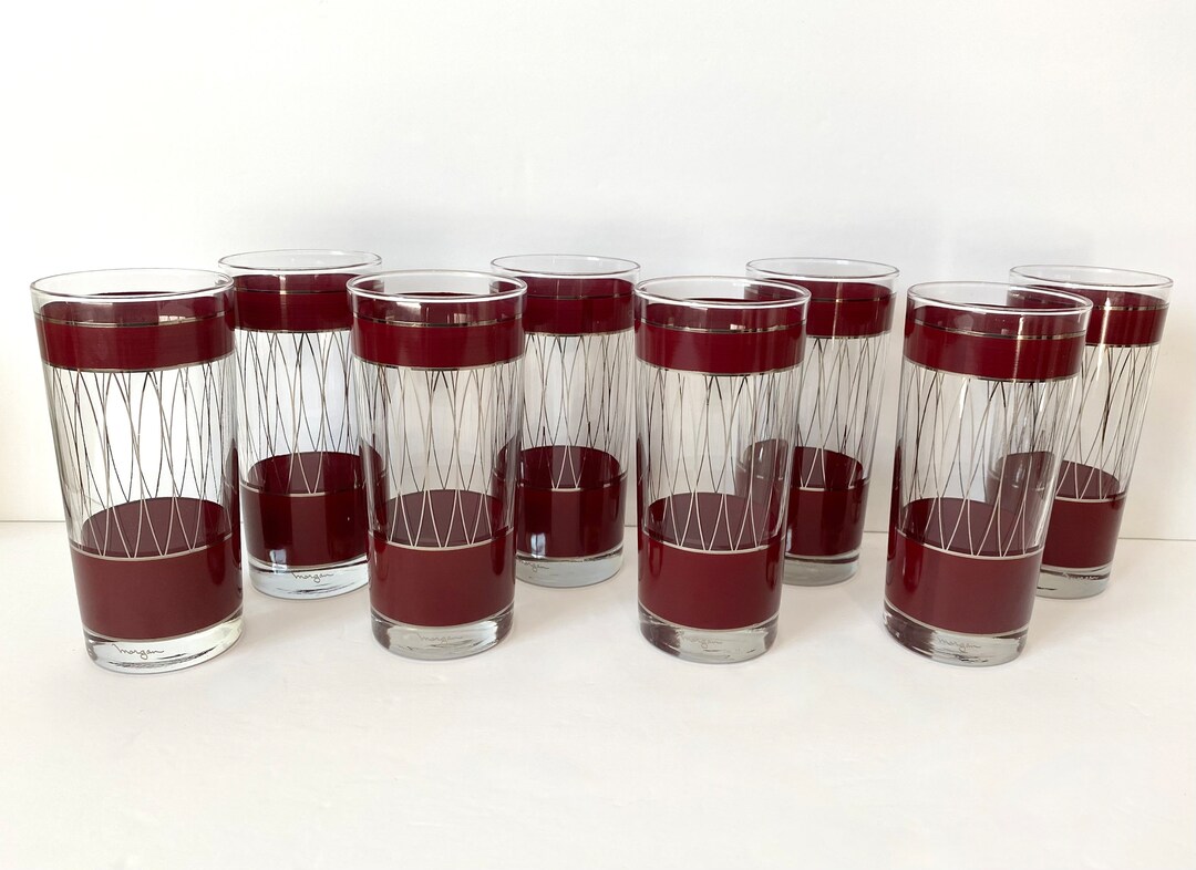 Vintage 1960s Mid-century Modern Morgan Glass Cups Set of 8, Morgan ...