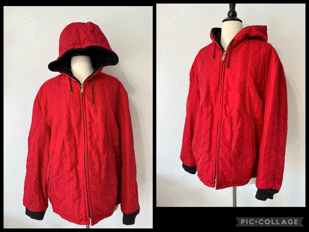 Vintage 50s/60s Owendale Originals Red Hoodie Jacket, Red Nylon Jacket ...