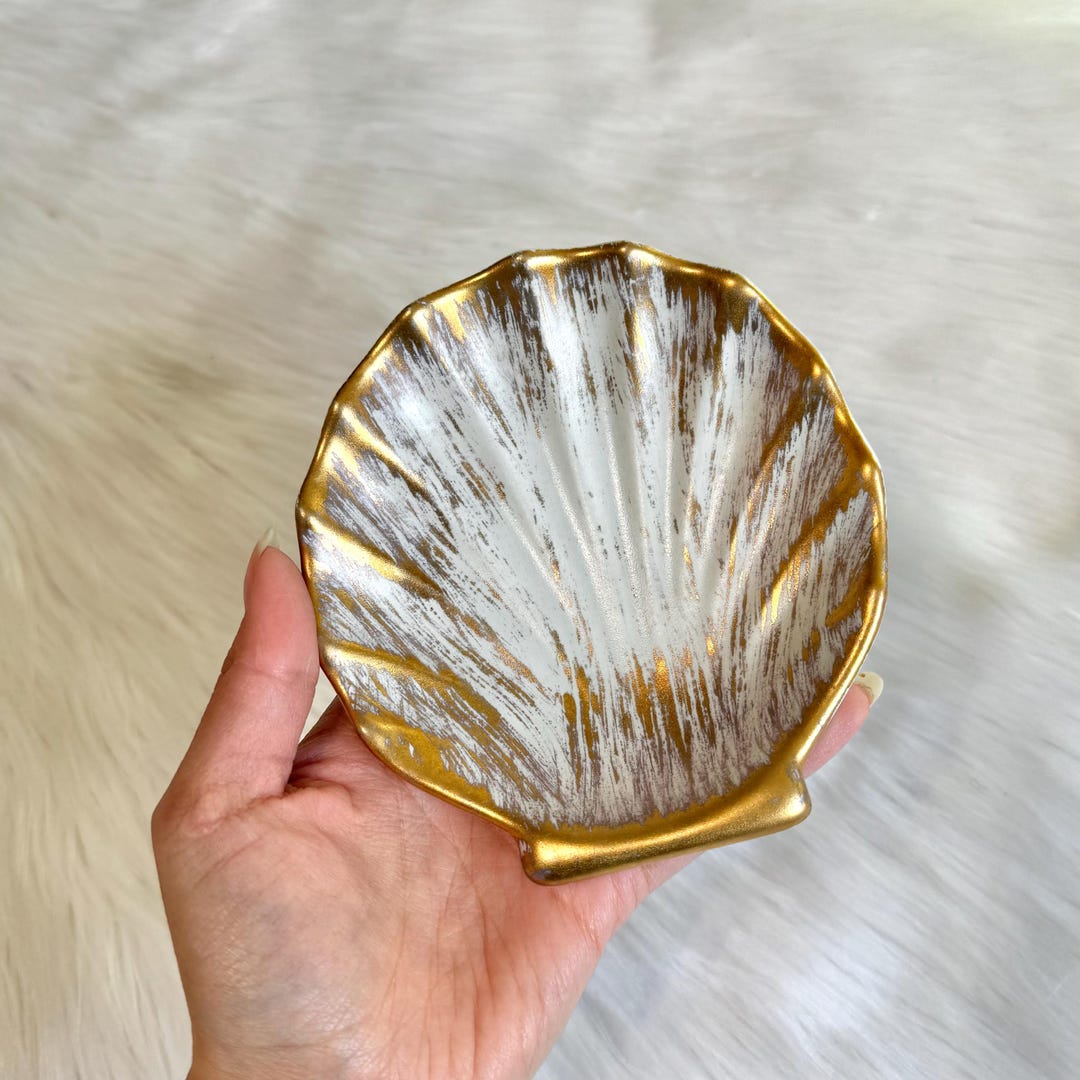 Vintage 22k Gold Tweed Seashell Dish, Royal Haeger Shell Dish, Catch ...