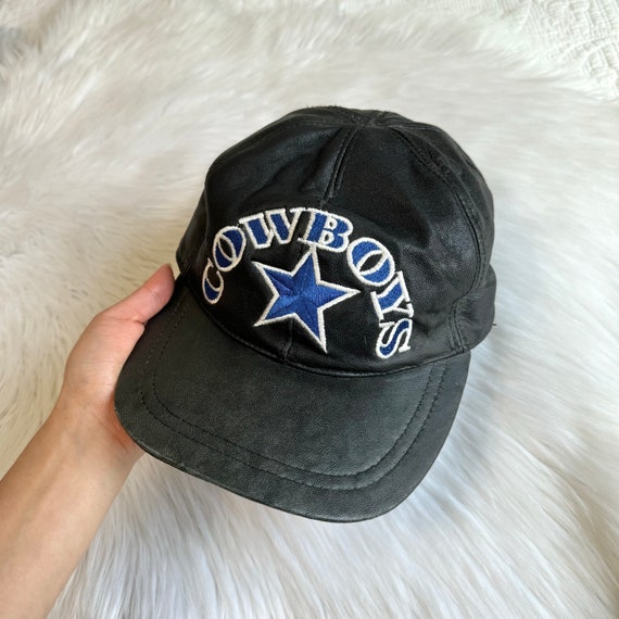 Vintage Dallas Cowboys Embroidered Hat, Black Leather… - Gem