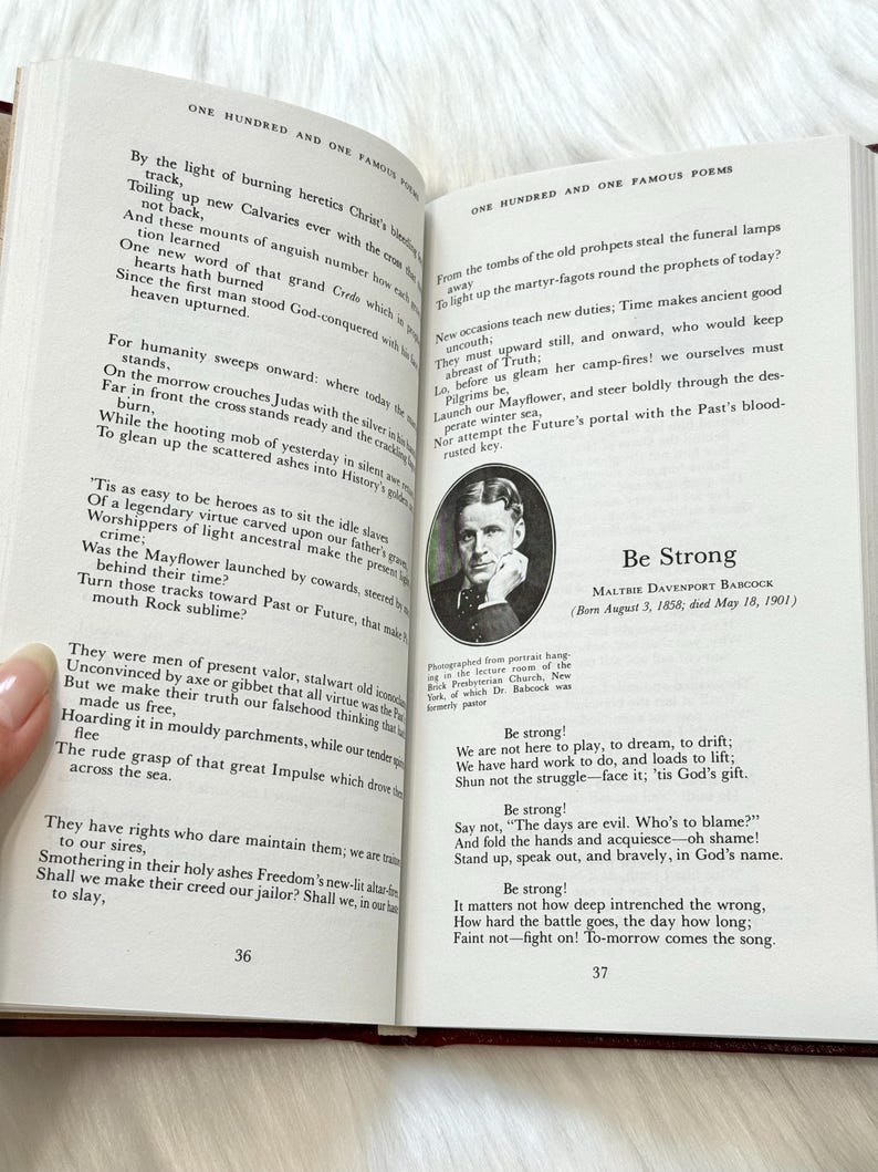 Vintage 1958 'one-hundred and One Famous Poems' Burgundy & Gold ...