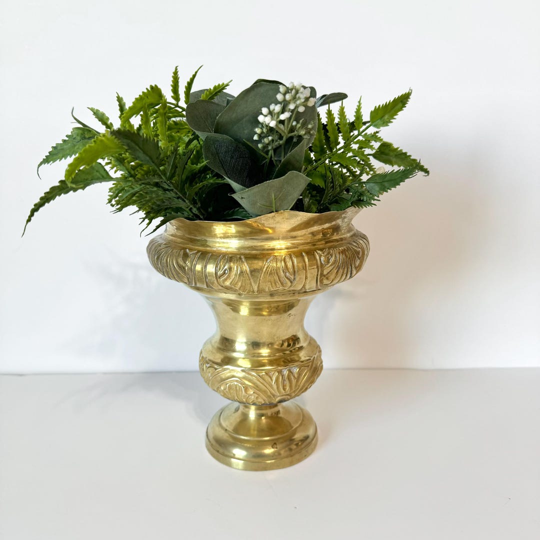 Vintage Antique Brass Church Holy Water Bucket, Holy Water Urn With ...