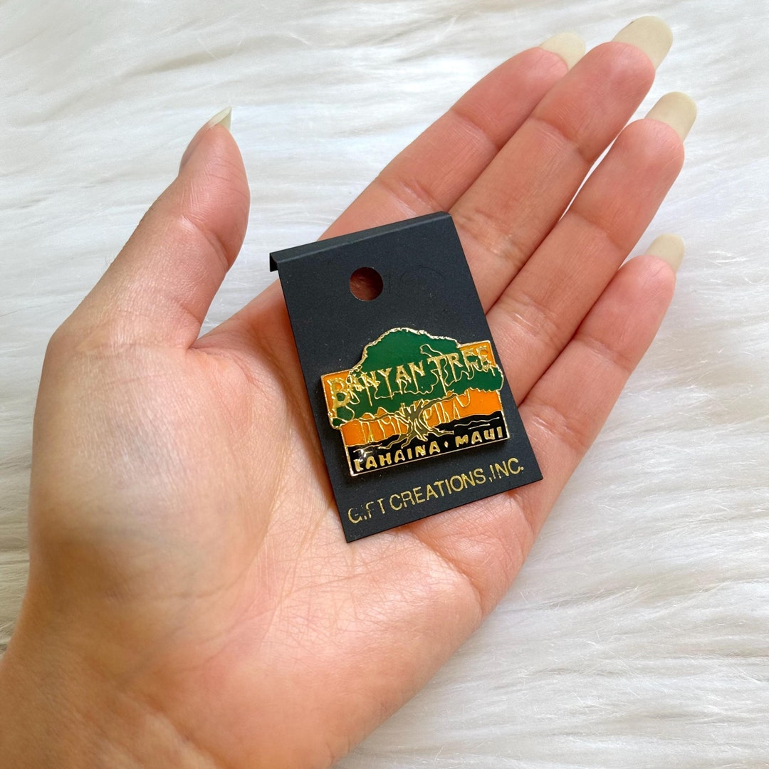 Vintage Lahaina Maui Banyan Tree Pin, Gift Creations Enamel Lapel Pin ...