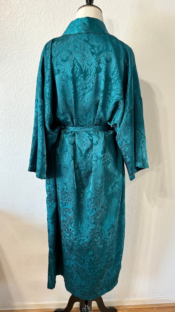 Vintage 1980s Innermost Teal Maxi Robe & Slips Dress … - Gem