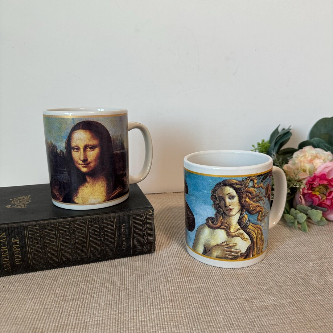 Vintage 90s Cafe Arts the Mona Lisa Mug & the Birth of Venus Art Mug ...