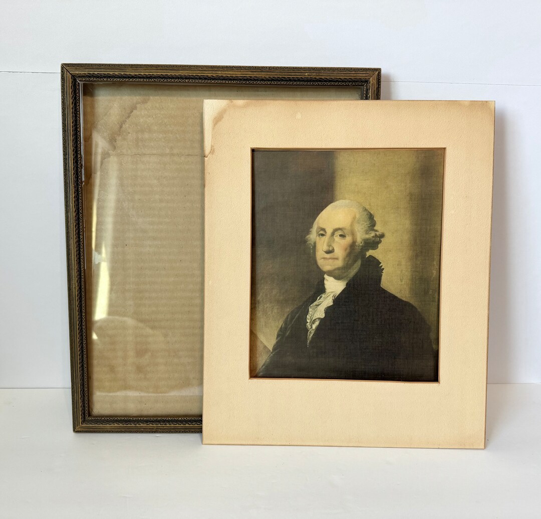 Vintage Framed Reproduction George Washington Presidential Portrait ...