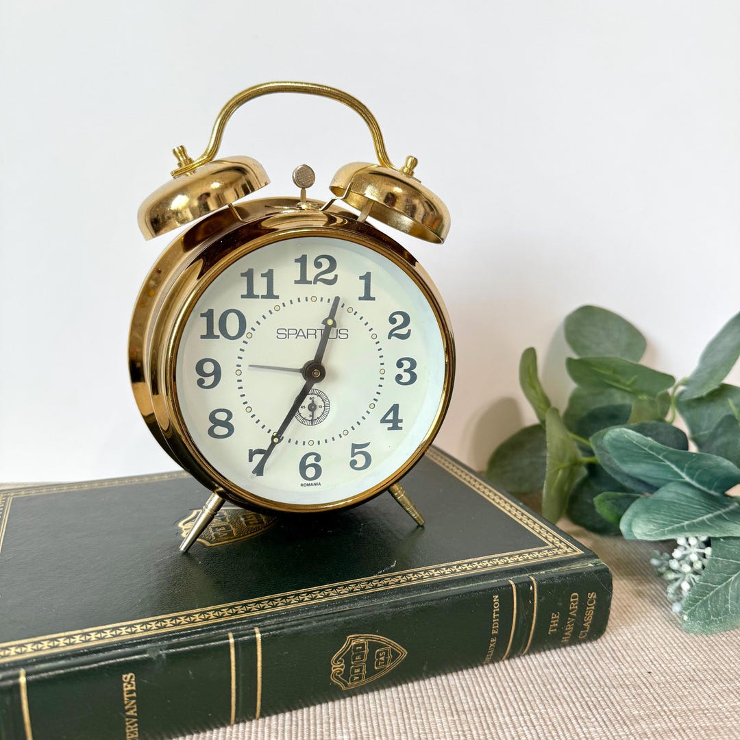 Vintage Spartus Romania Gold Clock, Analog Clock Tabletop/desktop Size ...