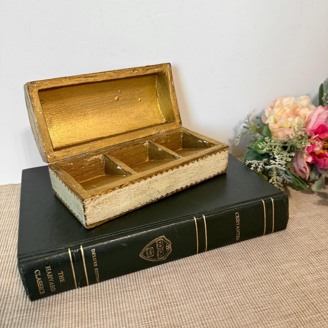 Vintage Florentine Wooden Stamp Box Domed Lid, Made in Italy Wood Stamp ...