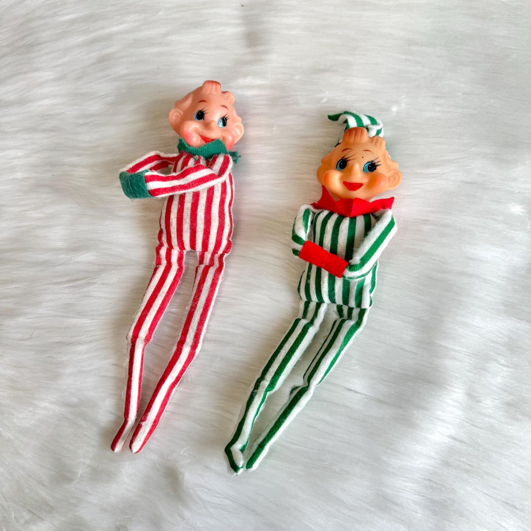Vintage 1960s Knee Hugger Elves, Elf on a Shelf Made in Japan ...