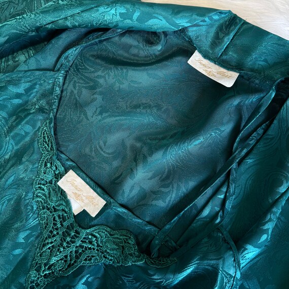 Vintage 1980s Innermost Teal Maxi Robe & Slips Dress … - Gem