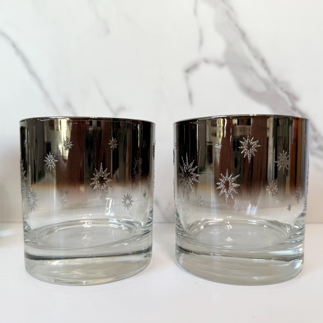 Vintage Set of 2 Vitreon Queen's Silver Fade Atomic Starburst Rocks ...