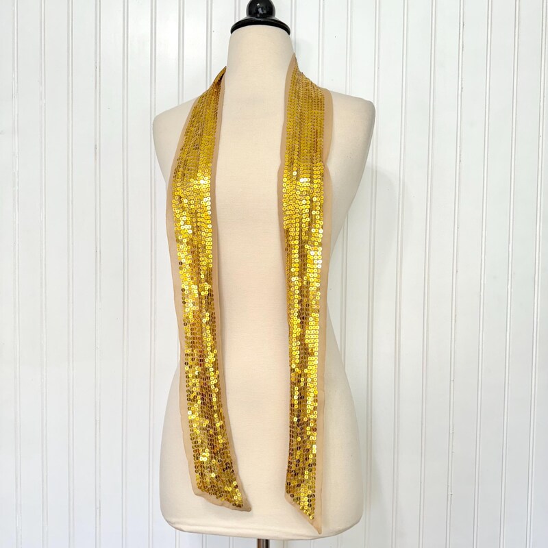 Gold Sequin Skinny Scarf - Etsy
