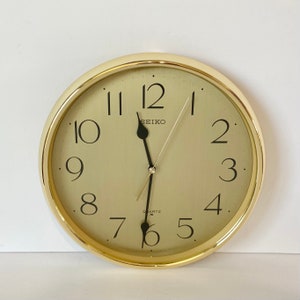Vintage Seiko Quartz Battery Operated Gold Wall Clock Round - Etsy