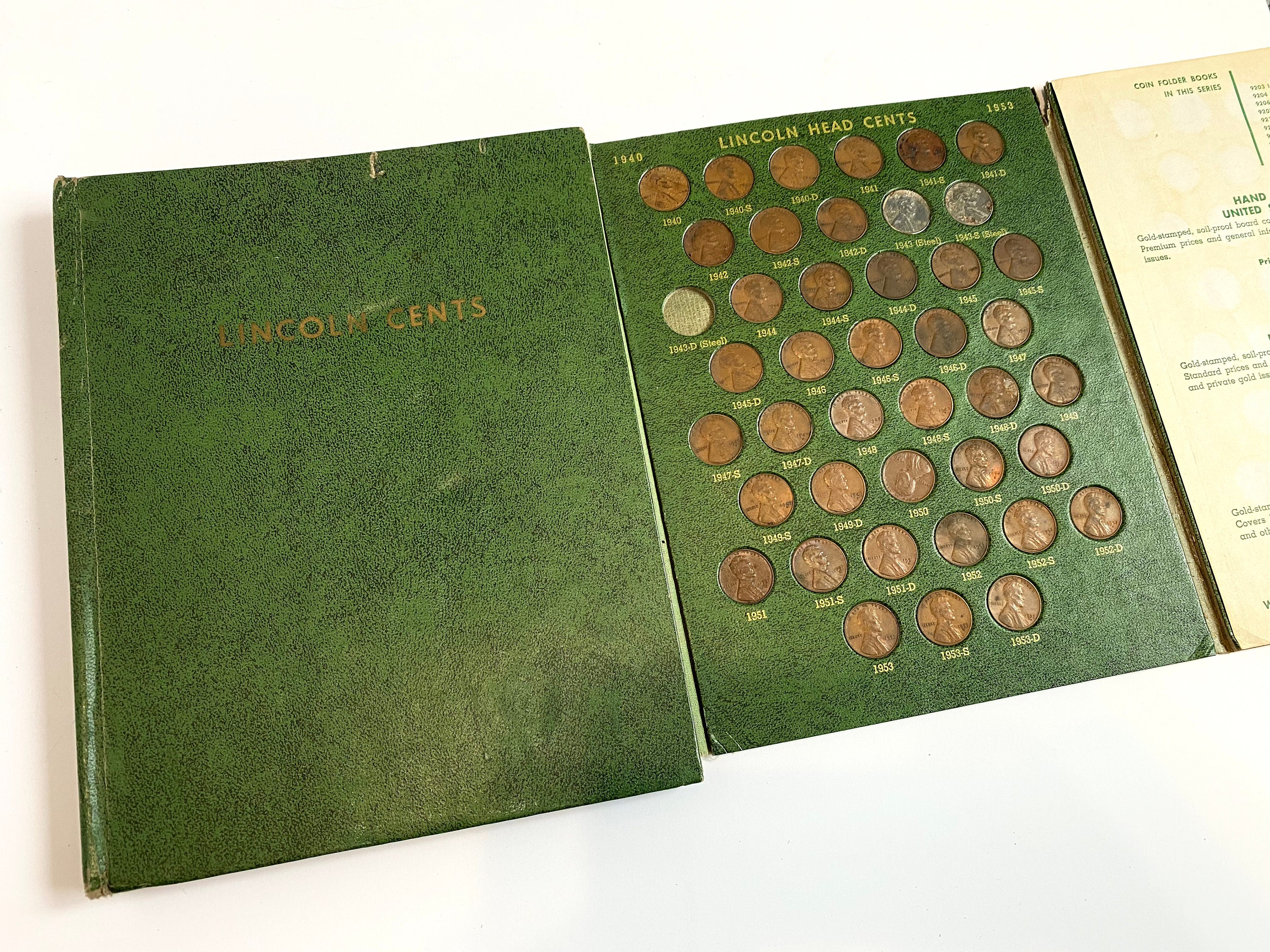 Lincoln Head Cents Vintage Penny Collection Coin Folder Book 1909 ...