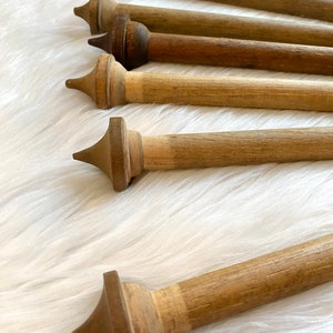 Vintage Set of 6 Wooden Spinning Needles, Antique Knitting Needles 14.5 ...