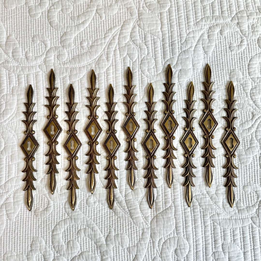 Vintage French Antique Brass Keyhole Covers, French Provincial ...