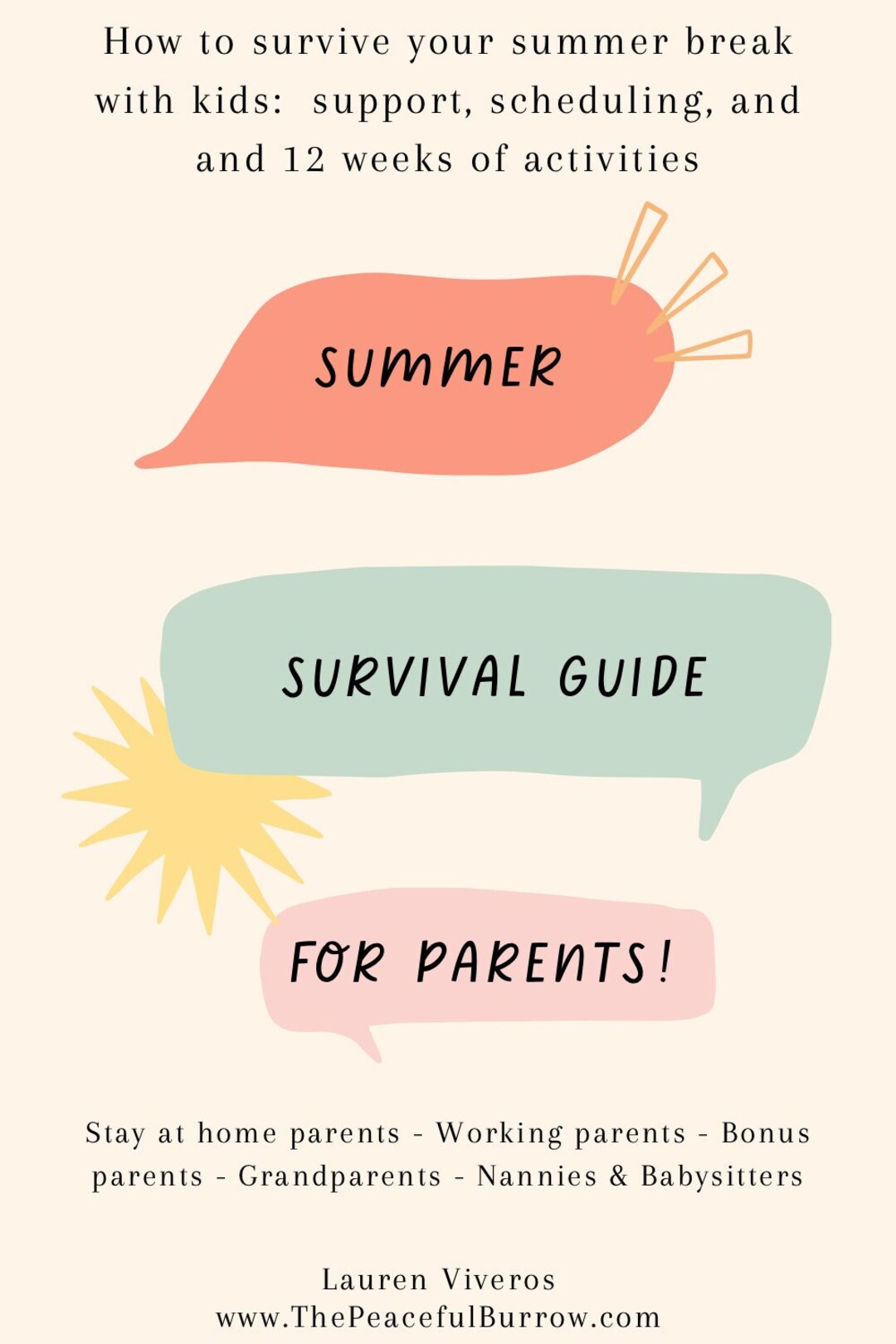 Summer Survival Guide for Parents - Ebook - Etsy