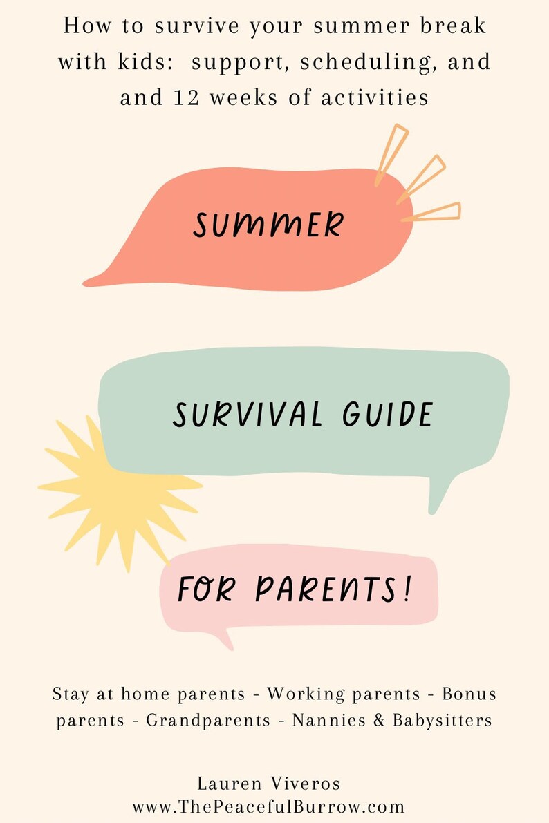 Summer Survival Guide for Parents - Ebook - Etsy