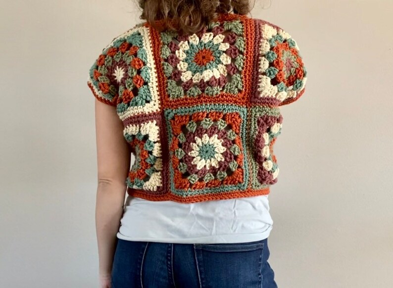 Cropped Granny Square Sweater - Etsy