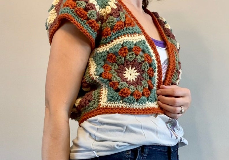 Cropped Granny Square Sweater - Etsy