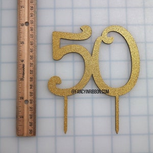 Gold 50th Birthday Cake Topper - Etsy