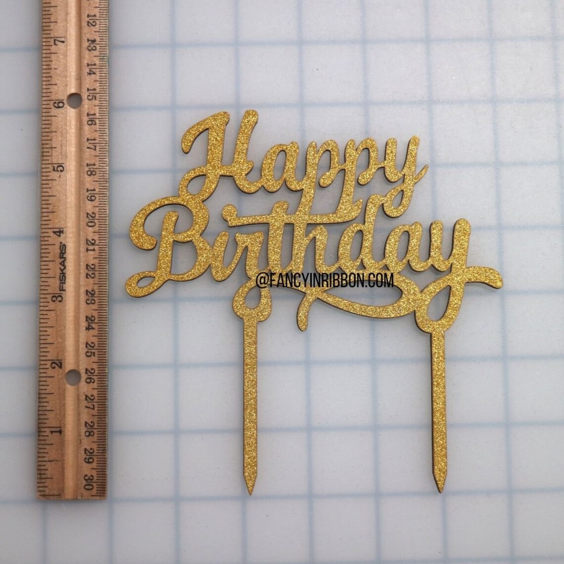 Gold Happy Birthday Cake Topper - Etsy