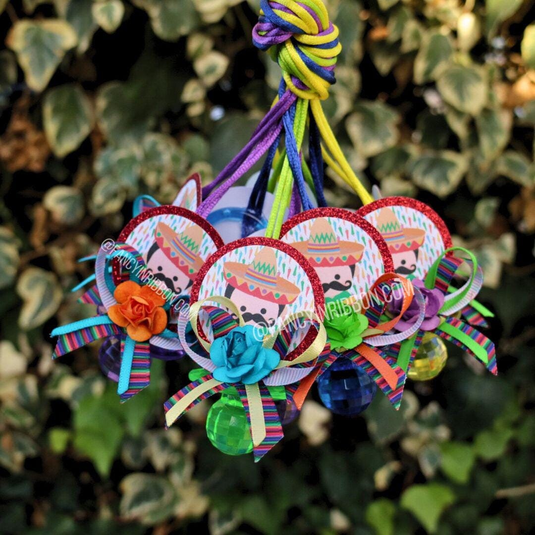 12 Fiesta Mexican Baby Boy Themed Baby Shower Pacifier Necklaces - Baby ...