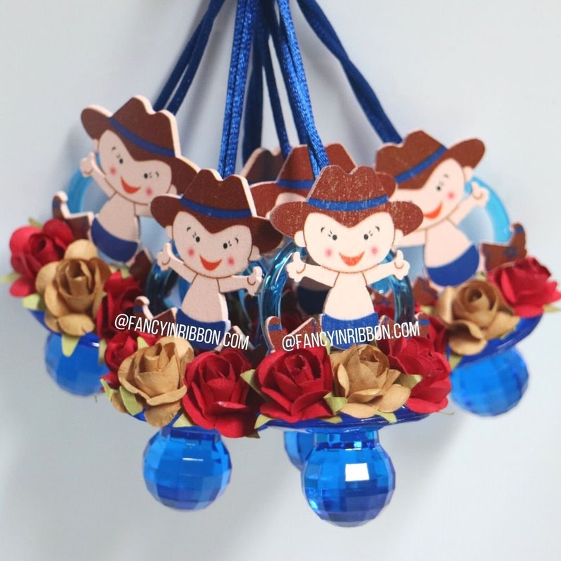 12 Baby Boy Cowboy Western Themed Baby Shower Pacifier | Etsy