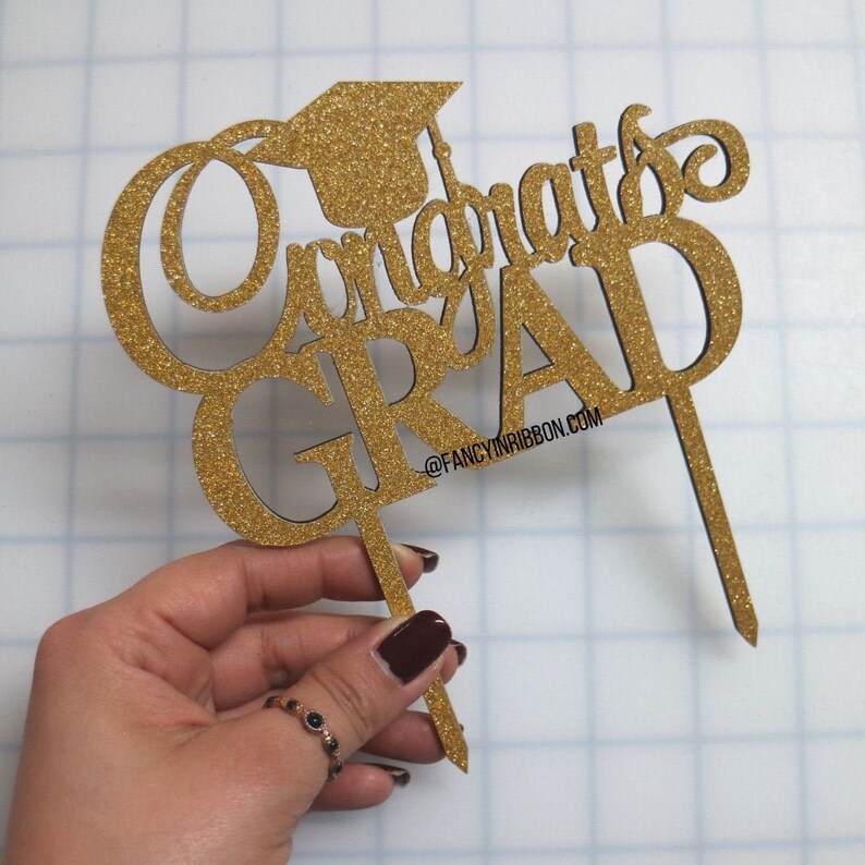 Gold Graduation Cake Topper Class of 2021 Congrats Grad | Etsy