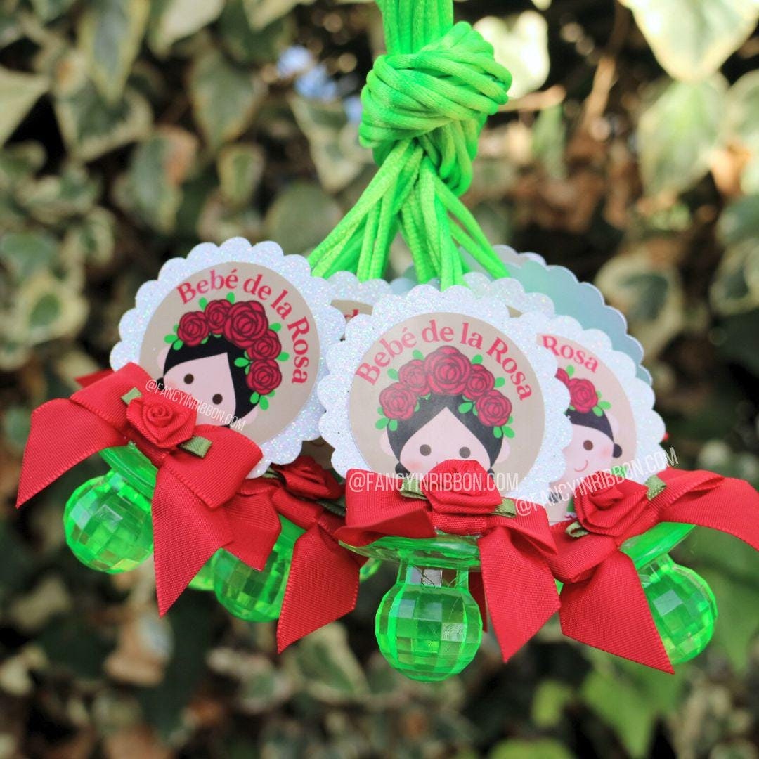 12 Fiesta Mexican Baby Girl Themed Baby Shower Pacifier Necklaces ...