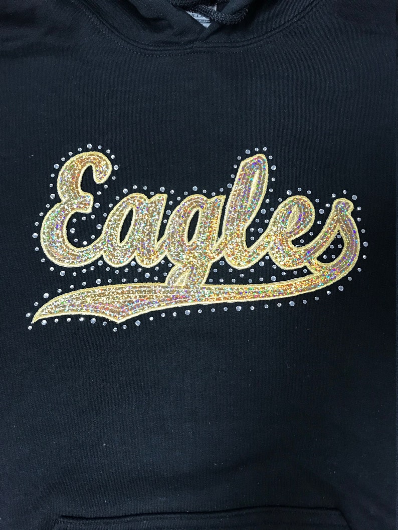 Eagles Sequin & Rhinestone Hoodie - Etsy