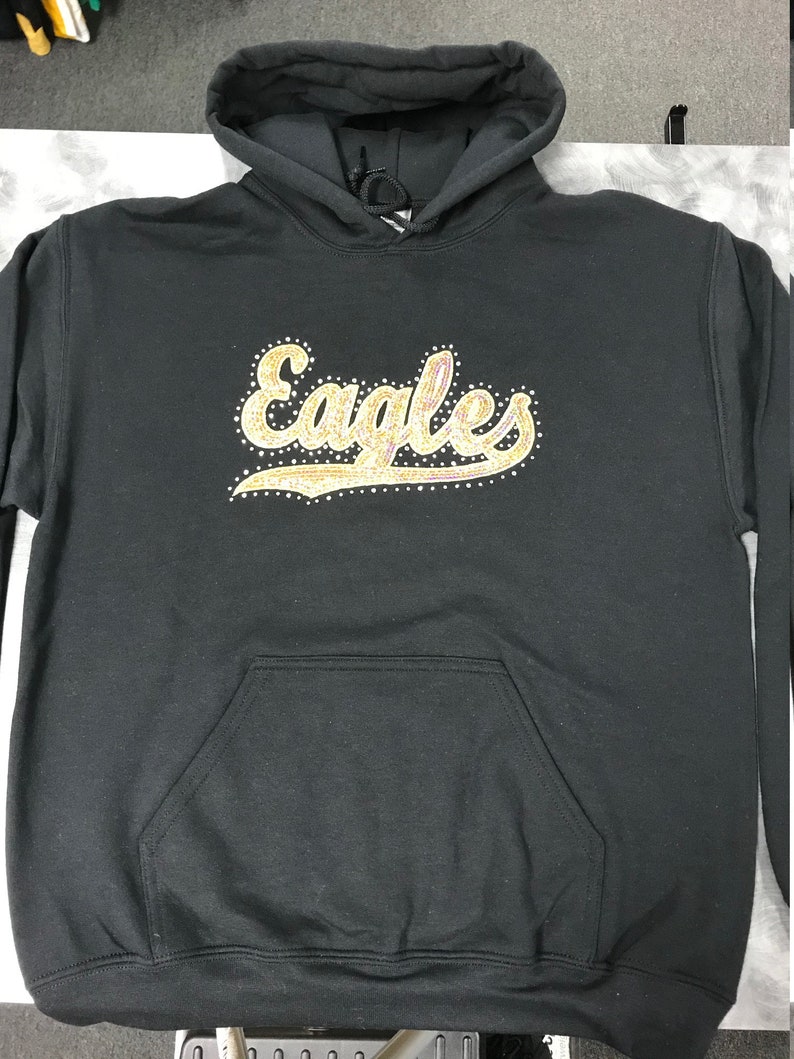 Eagles Sequin & Rhinestone Hoodie - Etsy