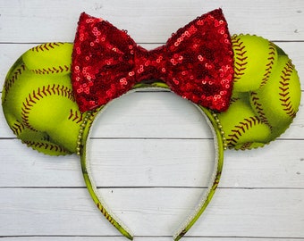 Softball Mickey Mouse Ears - Etsy