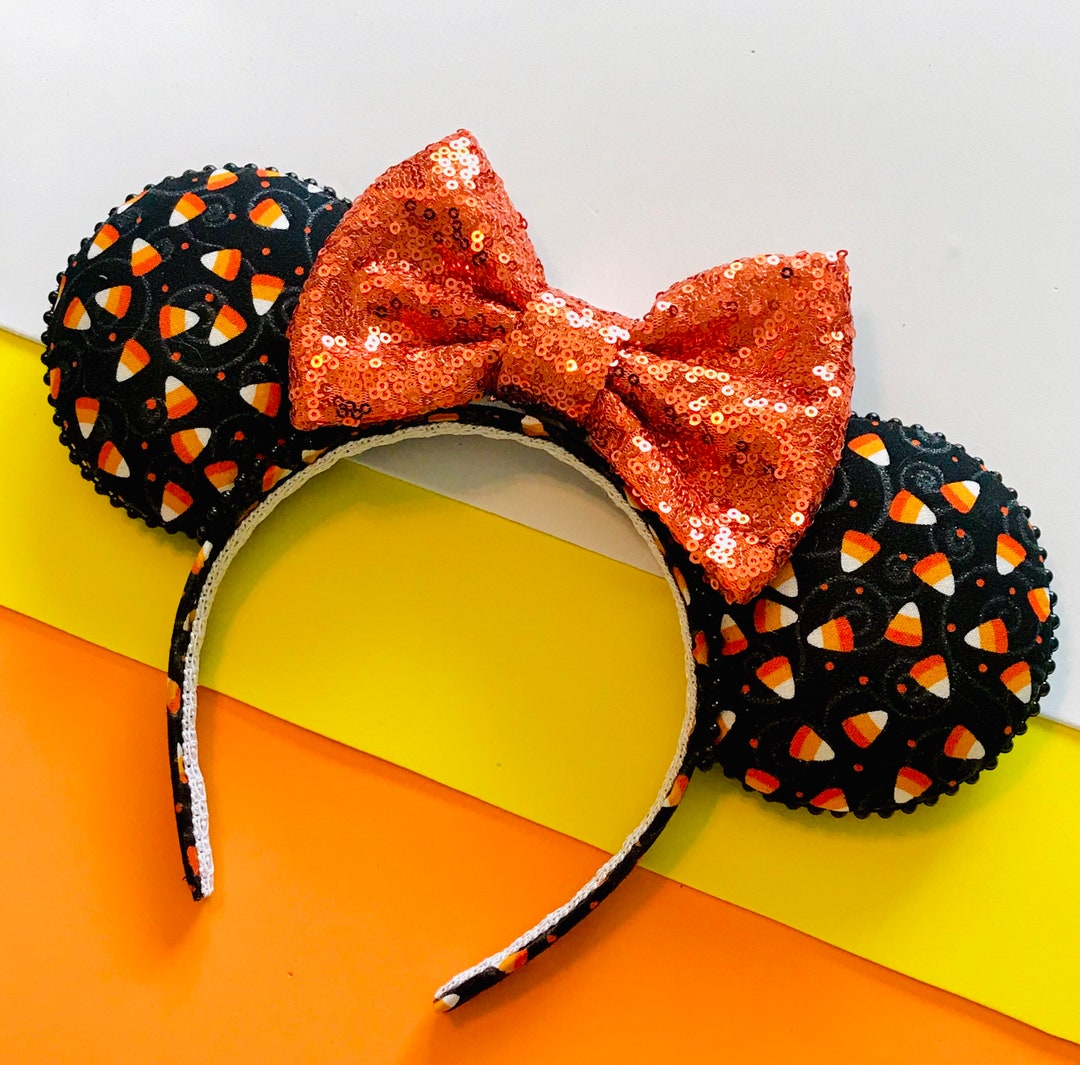 Candy Corn Mouse Ears: Halloween Sparkle Headband, Choose Bow - Etsy